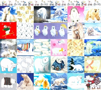 Solve PATCHWORK POLAR BEARS 23 jigsaw puzzle online with 255 pieces