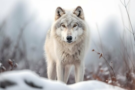 Solve Snow wolf jigsaw puzzle online with 24 pieces