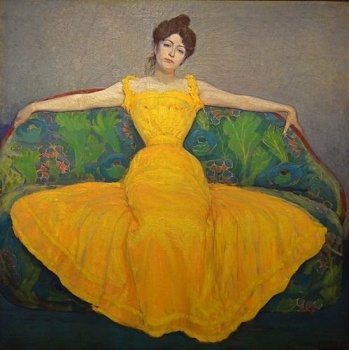 Solve Lady in Gold, 1899, by Max Kurzweil (photo by Lightbender) jigsaw ...