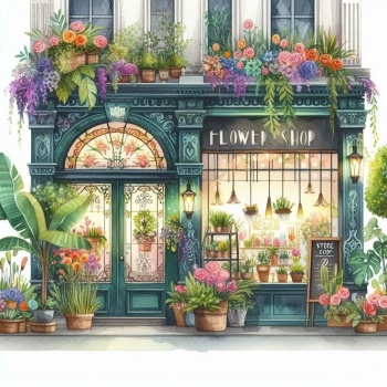 Solve Flower Shop jigsaw puzzle online with 121 pieces