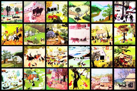 Solve GRANDMA MOSES jigsaw puzzle online with 345 pieces