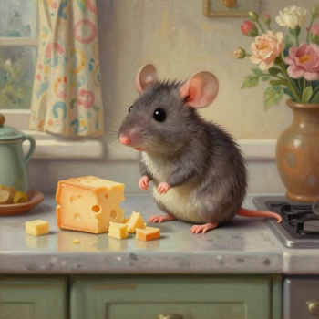Solve Dining on Cheese jigsaw puzzle online with 49 pieces