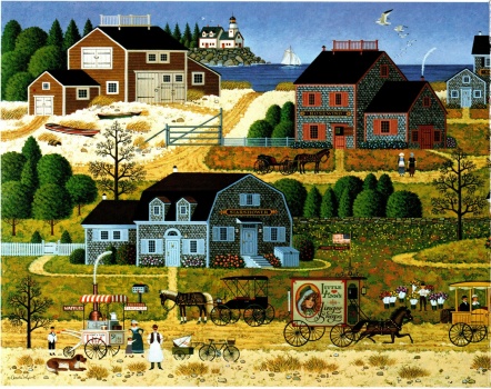 Solve New England coast {Charles Wysocki } jigsaw puzzle online with 195 pieces